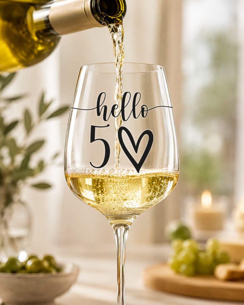 Calice Hello 50 con Cuore – Regalo 50 Anni | Olallà